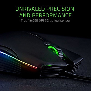 Razer Lancehead Tournament Edition Ambidextrous Gaming Mouse: 16K DPI Optical Sensor - Chroma RGB Lighting - 8 Programmable Buttons - Mechanical Switches - Classic Black