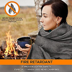 TEKO 80% Wool Blanket - 64" x 90", Military Wool Blanket, Warm & Thick Army Blanket- 4.5 lbs. – Gray