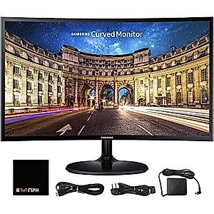 Samsung CF390 27" Curved Monitor – LCD FHD, 16:9, 1920x1080, HDMI, VGA, VESA, Eye Saver & Flicker-Free Tech – Boomph's Comprehensive Ultimate Performance Cloth Solution for Your Workspace