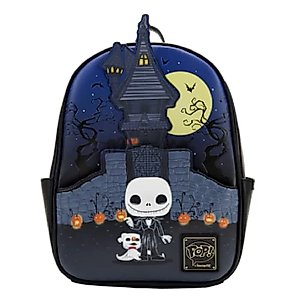 Loungefly Disney POP Nightmare Before Christmas Jack Skellington House Womens Double Strap Shoulder Bag Purse