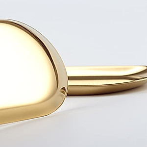 GDFYMI Decorative Tray, Perfume Tray, Jewelry Tray, Bathroom Tray, Gold Tray, Candle Tray, Stainless Steel Small Tray Jewelry Dish, Serving Tray Decro, Oval (9",2)