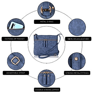 ESTALON Leather Crossbody Bags for Women - Purses Women's Shoulder Sling Handbags (Tan2)