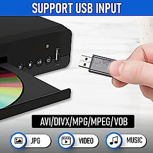 Philips DVD Players for TV with HDMI Port 1080P All Region HD DVD Player for Smart TV USB Input Remote Control Device and RCA Cable Mini DVD CD Player for Home Stereo System Multi Region PAL/NTSC