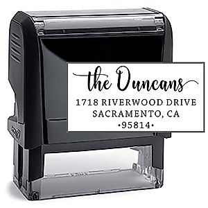 Personalized The Duncans Self-Inking Address Stamp and Ink | Custom Self-Inking Address Stamp with Name | Personalized Couples Address Stamps | Custom Rubber Address Stamp