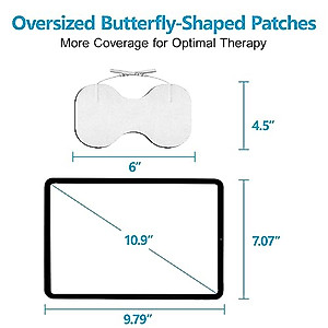 DOMAS TENS Unit Replacement Pads - 4.5" x 6" Large Butterfly Shaped Electrode Pads Premium Made in USA Gel, Individually Packaged, Universal Compatibility, Large Size - Pack of 5