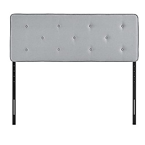 Classic Brands Maxwell Tufted Upholstered Headboard, Light Grey, Queen