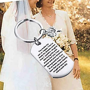 BEKECH Daughter-in-law Gift Daughter in Law Keychain Welcome to our Family Dog Tag Key Chain Wedding Gift Jewelry from Mother-in Law/Father-In-Law (silver)