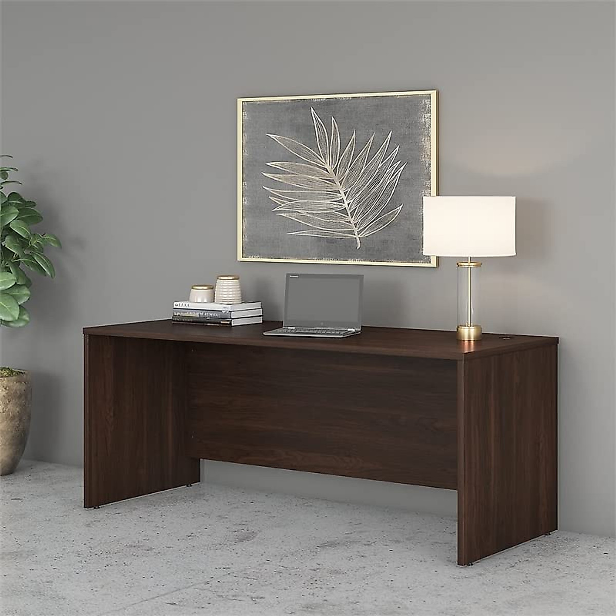 Bush Business Furniture Studio C Home Office Desk, 72W x 30D, Black Walnut