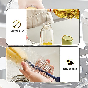 RASIEYA 3 Pack Glass Olive Oil Dispenser Bottle for Kitchen, Auto Flip 17 OZ Oil and Vinegar Dispenser Set-Three Color