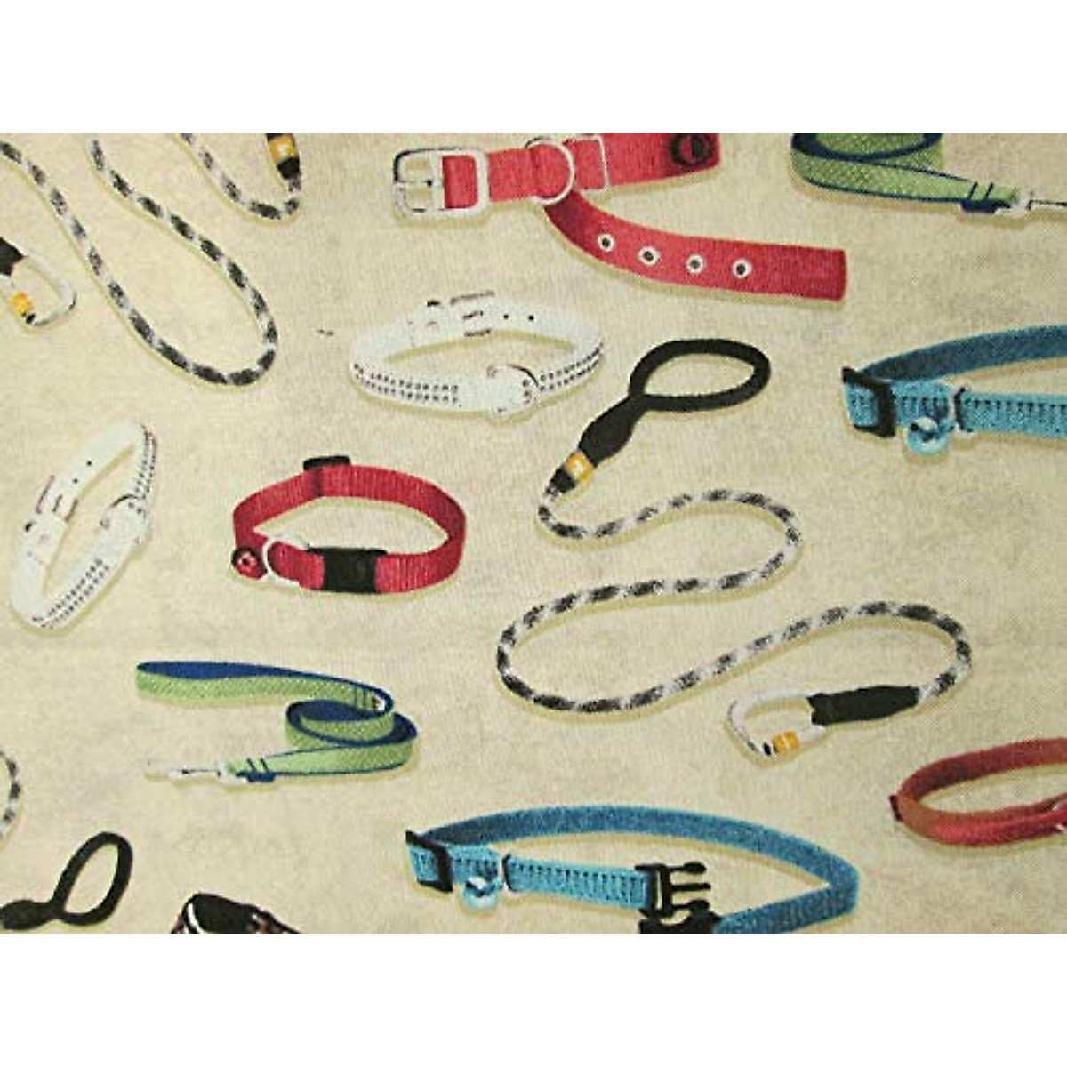 Collars LEASHES Dogs Cats Cream Cotton Fabric Size;1/4 Yard(18x22)