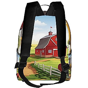 BAFAFA Cartoon Red Farm Printed Travel Backpack Business Work Bag Computer Bag Outdoor Sports Rucksack