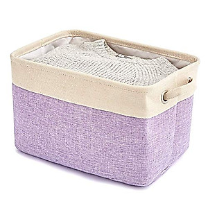 EZOWare Set of 3 Large Canvas Fabric Tweed Storage Organizer Cube Set W/Handles for Nursery Kids Toddlers Home and Office - 15 L x 10.5 W x 9.4 H -Mixed Crème