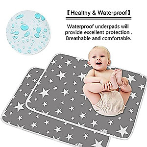 2 Pack Baby Diaper Changing Pad Maveek 19.6'' X 27.5'' Waterproof Changing Mat Portable Diaper Pad Travel Changing Mat Foldable Absorbent Mats for Home and Outdoor(2Grey)