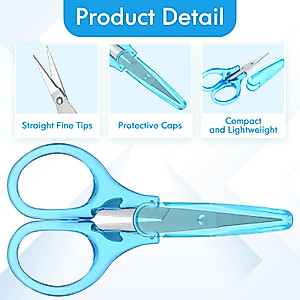 Andibro 3Pcs Small Craft Scissors, Mini All Purpose Scissors with Cover Stainless Steel 3In Tiny Travel Scissors Portable Straight Fine Tips Scissors Set Paper Cutting Scrapbooking Sewing