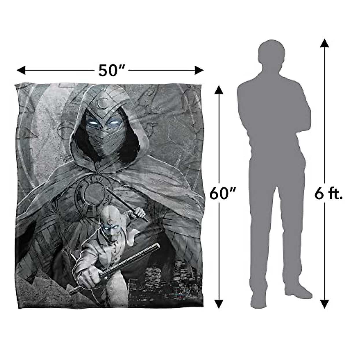 Moon Knight Blanket, 50"x60" Moon Knight and Mr. Knight PosterSilky Touch Super Soft Throw Blanket