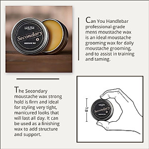 CanYouHandlebar Moustache Wax for Men, Strong Hold Styling Balm, Unscented Natural Beeswax, Grooming Products, 1 oz Tin Each