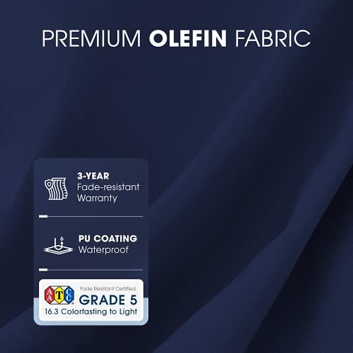 BLUU MAPLE Olefin 7.5 FT Patio Umbrella Outdoor Table Umbrellas, 36 Month Fade Resistance Olefin Canopy, Market Center Umbrellas with 8 Strudy Ribs & Push Button Tilt for Garden, Lawn & Pool (Navy Blue)