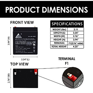 12V 4.5Ah Sealed Lead Acid Battery ECI Power