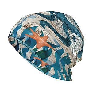 Ocean Octopus Women Men Casual Beanies Adult Sports Elastic Brimless Caps Head Wear Knitted Hats for Traveling Cycling
