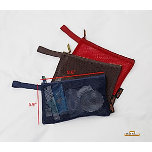 Bags In Bag Mesh Zipper Pouch Makeup Cosmetic Accessories Pencil Case Organizer Mesh Zipper Bags For Storage, Travel, Office (8.6x5.9 in) (Navy)