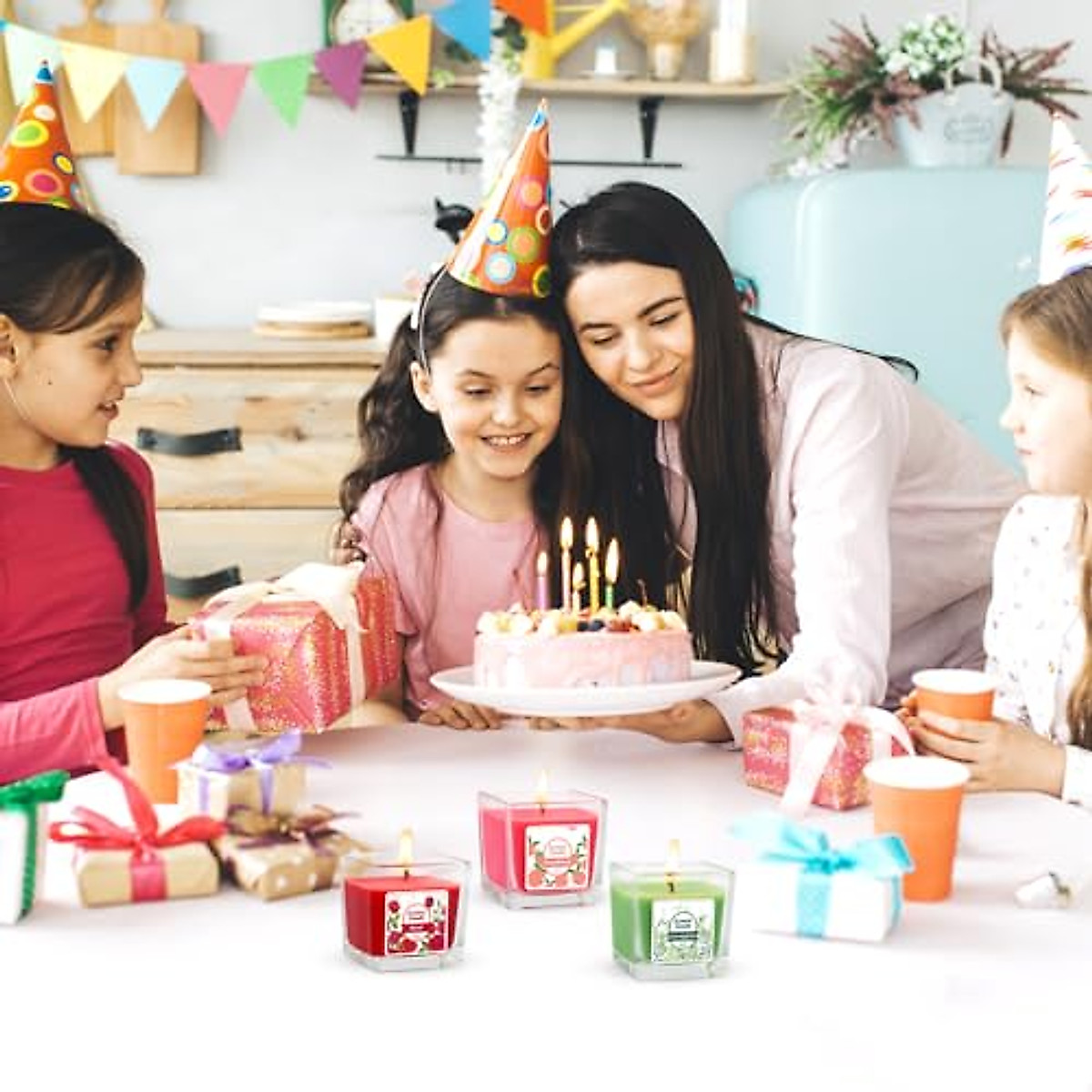 20 Packs Assorted Colored Scented Aromatherapy Candles in Glass with 10 Fragrances Bulk Small Natural Soy Wax Candles for Home Stress Relief Women Christmas Gift