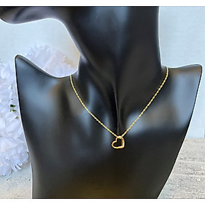 14k Yellow Gold Hearts Charm Slide Pendant, Mini Floating Heart