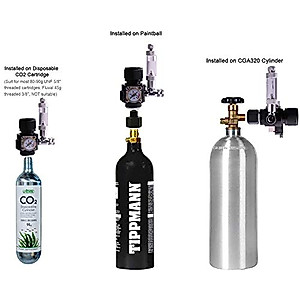 FZONE Aquarium CO2 Regulator Mini Series V3.0 Dual Stage with DC Solenoid and Bubble Counter Check Valve Compatible Paintball Tank CGA320 CO2 Cylinde