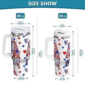 ODAWA 40 Oz Travel Coffee Tumbler with Lid and Straw, Cute Gnomes White Leak Proof Tumbler