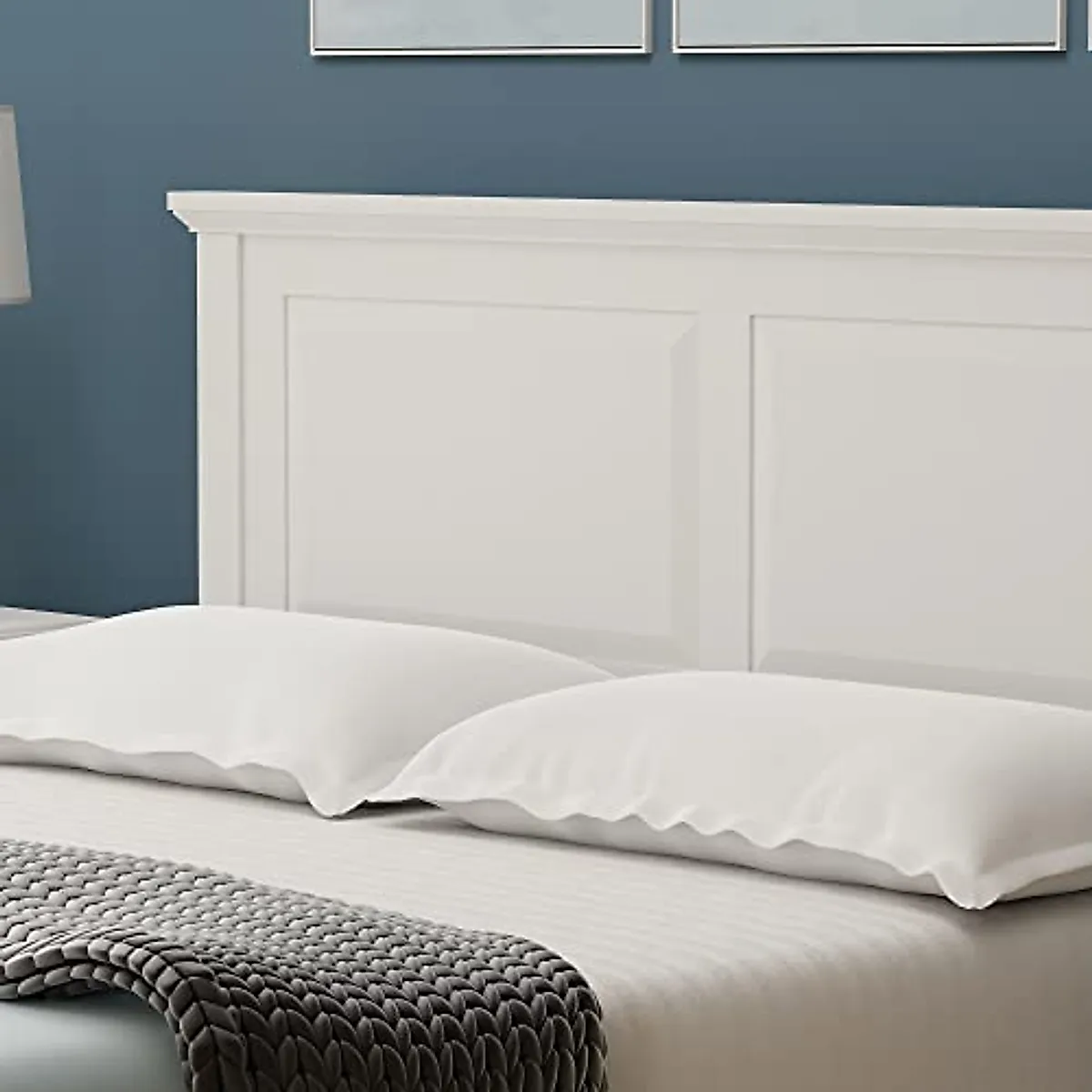 Glenwillow Home Cottage Style Solid Wood Platform Bed in Queen - Gloss White