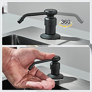 Kitchen Sink Faucet,3 Hole Kitchen Faucets with Pull Down Sprayer,Kitchen Faucets with Soap Dispenser Oulantron 2 Hole High Arc Kitchen Faucet Matte Black (Brushed Nickel)