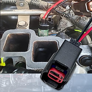 Crynod 1 PC EV6 EV14 Car Fuel Injector Connector with Cable, Durable Starter Pigtail Connector Harness Plug, Compatible EV6 EV1 EV14 The Model Of Automotive Accessories(Black)