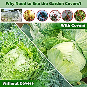 Garden Mesh Netting Kit,8x12 Ft Plant Protection Mesh Netting with 15pcs Greenhouse Garden Hoops,Ultra Fine Mesh Netting Cover for Vegetable Plants,Pest Animals Birds Barrier Garden Netting Kit
