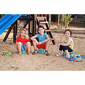 COMFYDO! Travel potty for children Portable Foldable Disposable Potty training, Garden Friends, (Azure)