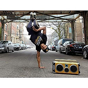 Bumpboxx Bluetooth Portable Speaker Boombox Flare8 NYC Graffiti | Retro Boombox with Bluetooth Speaker | Rechargeable Lithium Battery | Includes Wireless Microphone, Carrying Strap & Remote Control