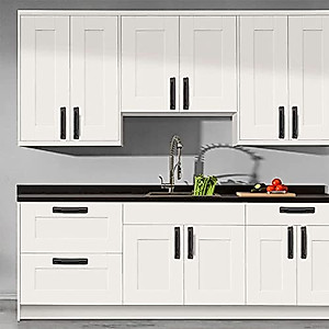 SUNLUYAO 10 Pack Cabinet Pulls Matte Black Kitchen Drawer Pulls Cabinet Handles ABS Plastic Door Window Wardrobe Handle Furniture Handles (10)