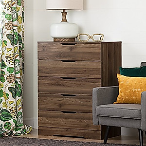 South Shore Holland 5-Drawer Chest, Natural Walnut