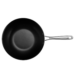 TECHEF - Onyx Collection, 12-Inch Nonstick Flat Bottom Wok/Stir-Fry Pan - PFOA Free, Dishwasher and Oven Safe, Made in Korea
