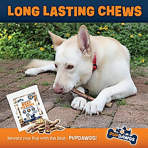 PUPDAWGS Single Ingredient Dog Bones - Made in USA – 8-10” Beef Rib Bones - Natural Dog Bones for Aggressive Chewers - from USDA Inspected Beef - Hickory Smoked - Individually Wrapped (8 Piece Pack)