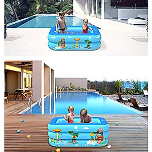BESPORTBLE Kids Pool Inflatable Swimming Pool Blow up Family Pool Lounge Kiddie Pool for Kids Adults Garden Play Toy (Blue) 120cm Double Layer Kids Swimming Pool