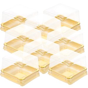 Alipis 50pcs Cheese Crackers Disposable Food Containers Mini Cupcake Boxes Cheese Its Crackers Cake Container Clear Boxes for Favors Muffin Container Moon Cake Boxes Round Sandwich