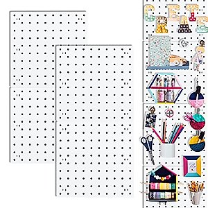 Pegboard Wall Organizer Panels, Craft Room, Kitchen, Garage, Living Room, Bathroom, and Study Room, Easy to Install (4Pcs)