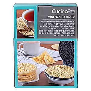 Mini Electric Pizzelle Maker - Makes One Personal Tiny Sized 4" Traditional Italian Cookie in Minutes- Nonstick, Easy to Use Press - Recipes Included- Must Have Dessert Treat for Summer Baking or Gift