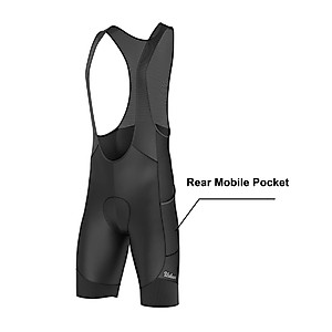 Urban Cycling Apparel Men's MTB Bib Shorts, with 4 Pockets (X-Large) Black