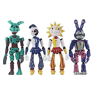Cartoon Action Figure Funtime Foxy Sister Location Horror Doll Lightening Figures Toys with Movable Joints (A)