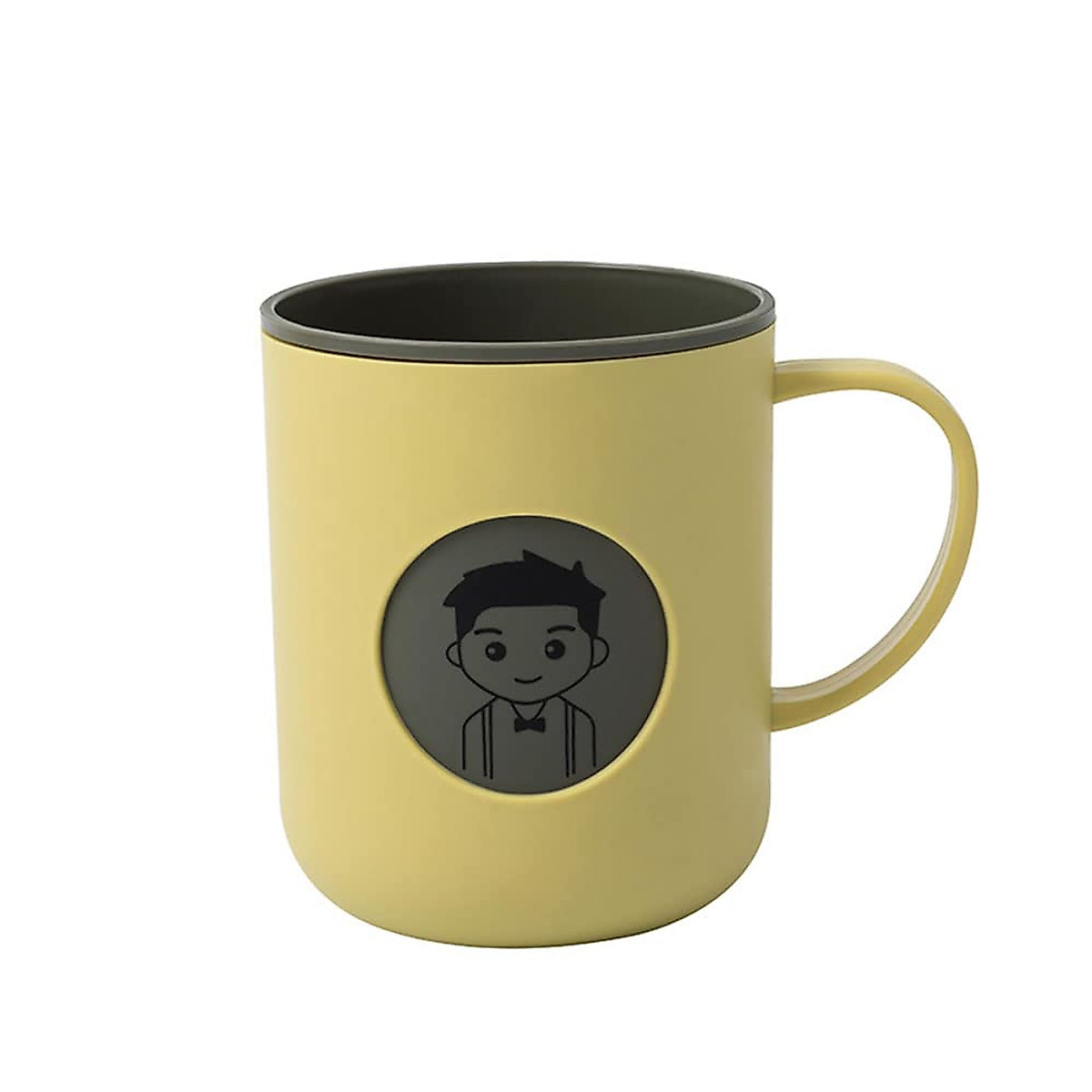 Khanjuan Parent-Child Tooth Brush Cups 4Pcs,Funny Cartoon Pattern Bathroom Cups,15.3oz Unbreakable Eco-Friendly Plastic Toothbrush Holders (Dark Green&Purple&Yellow&Pink, 4)