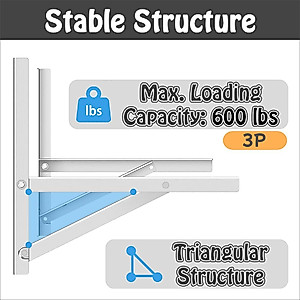 Mini Split Air Conditioner Wall Mounting Bracket, Heavy Duty Foldable Support Bracket for AC / Heat Pump Unit 9000-36000 BTU (1 Pair)