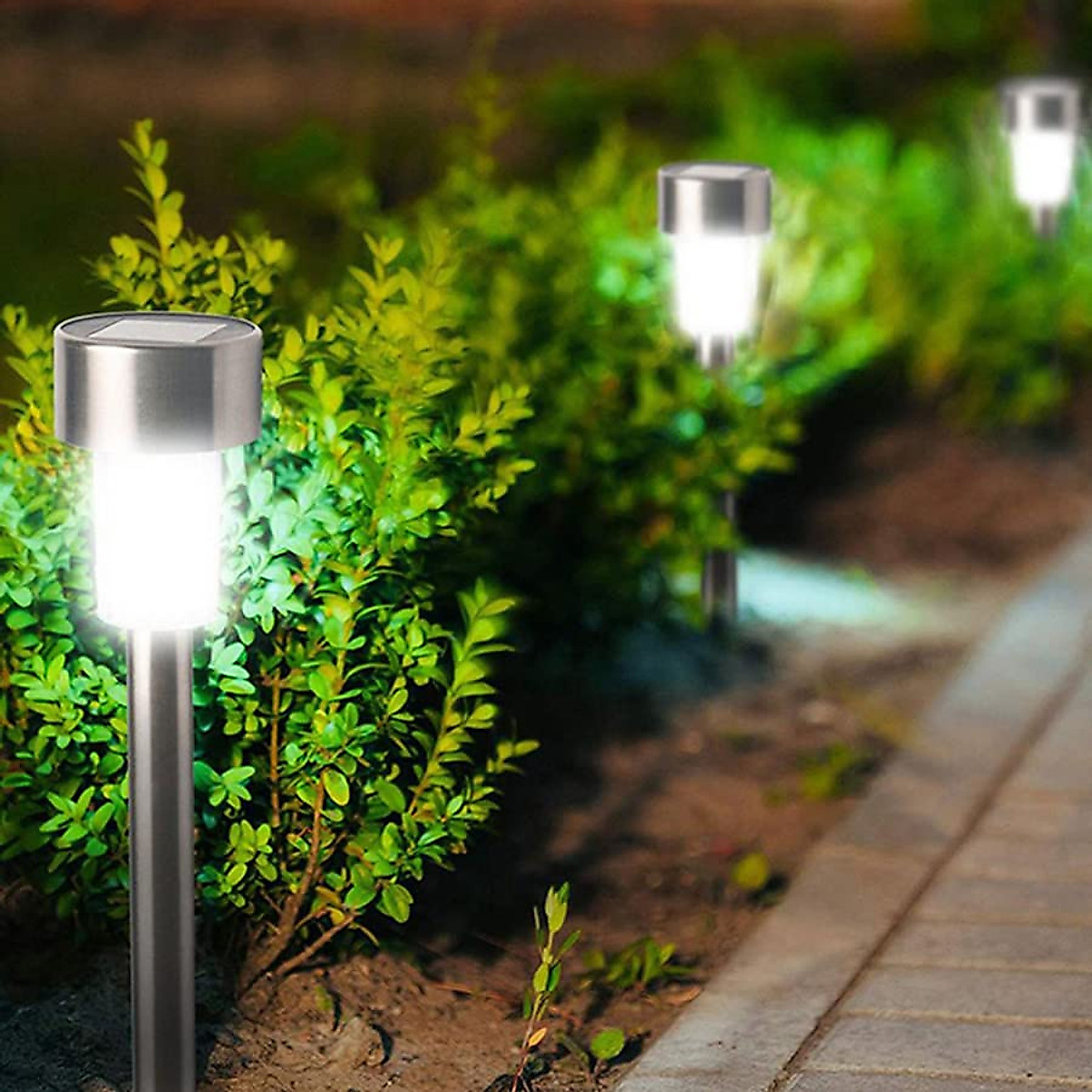 Evgoisle 12 Packs Solar Pathway Lights Outdoor Solar Garden Lights LED White Light for Patio, Yard, Driveway