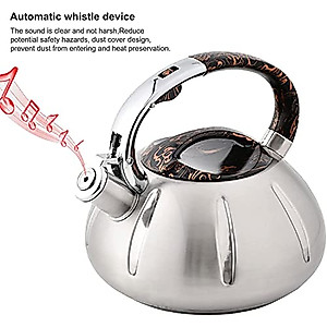 Stovetop Tea Kettle Whistling Teapot Tea Kettle 3L Stainless Steel Whistling Tea Kettle Teapot Make Tea Boil Water Blew Coffee for Induction Cooker Gas Stove Stove Top Kettle Tea Pot teapot