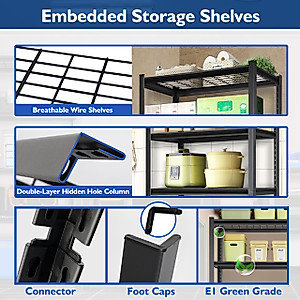 PACHIRA E-Commerce 35.5" W x 16.5" D x 72" H Garage Shelving Heavy Duty Loads 2000LBS, 5 Tier Adjustable Storage Shelves Metal Shelving Garage Utility Rack