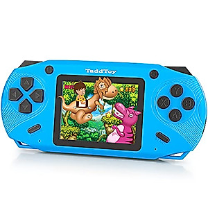 TaddToy 16 Bit Handheld Game Console for Kids Adults, 3.0'' Large Screen Preloaded 200 Classic Portable Retro Video Handheld Games with Type-C Port Rechargeable Battery for Birthday Gift for Kids Blue
